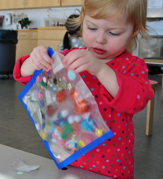 Toddler Art Activity: Contact Paper & Sparkly Things | Carle Museum